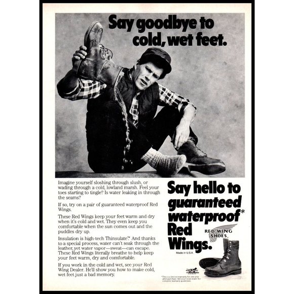 Red Wing Boots | Art | 985 Red Wing Boots Vintage Print Ad Truck Cap ...